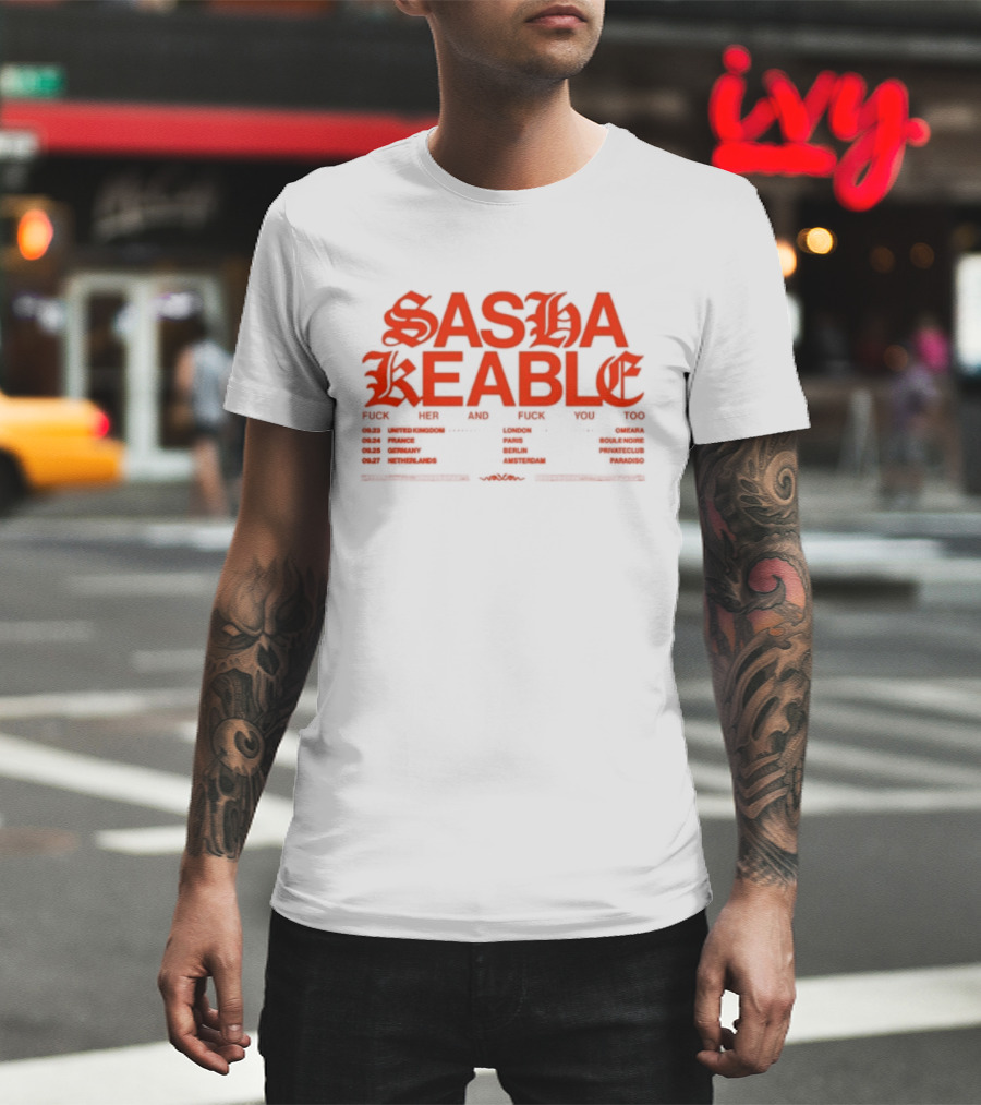 Sasha Keable 2024 Tour Dates And Locations List T-Shirt