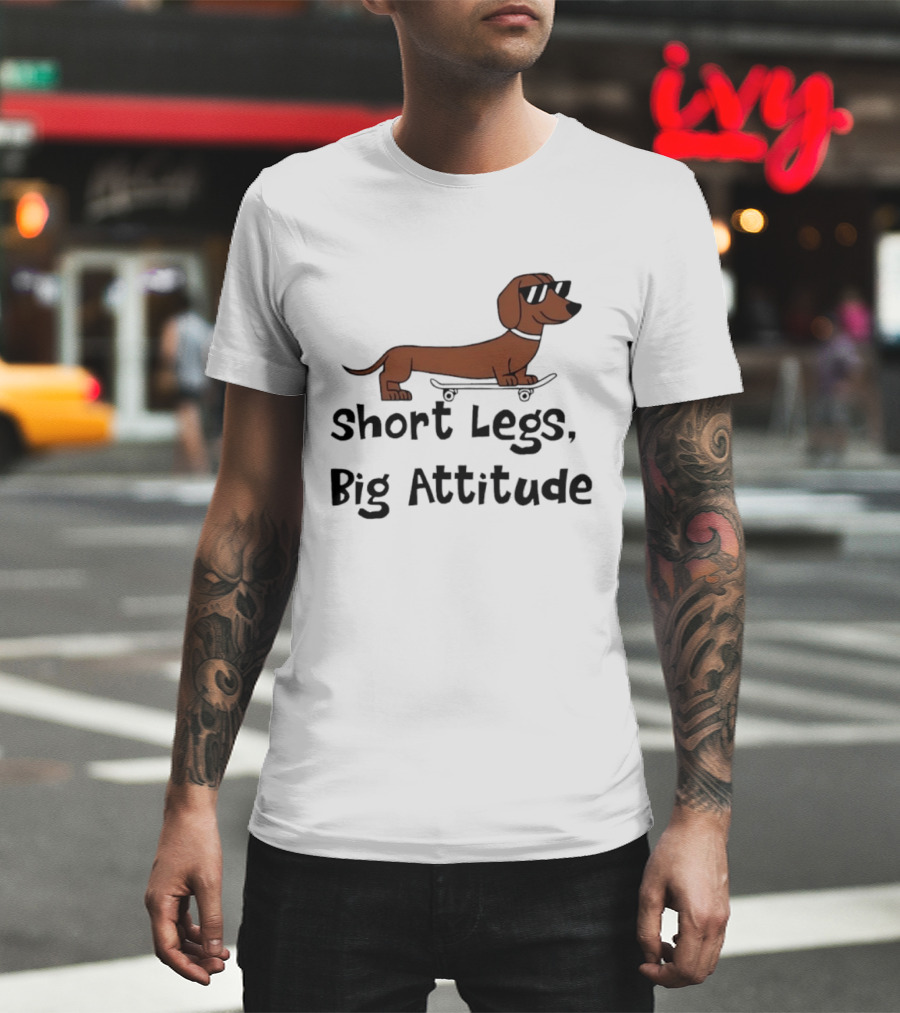 Dachshund Skater Short Legs Big Attitude T-Shirt