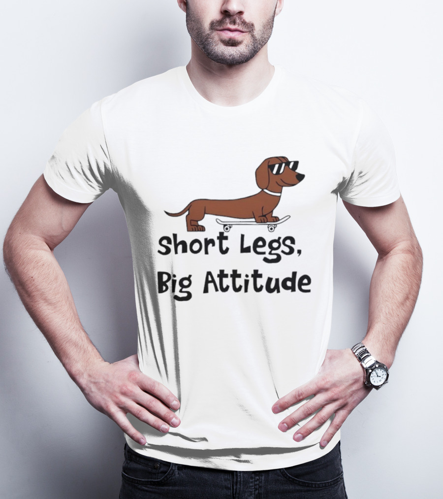 Dachshund Skater Short Legs Big Attitude T-Shirt