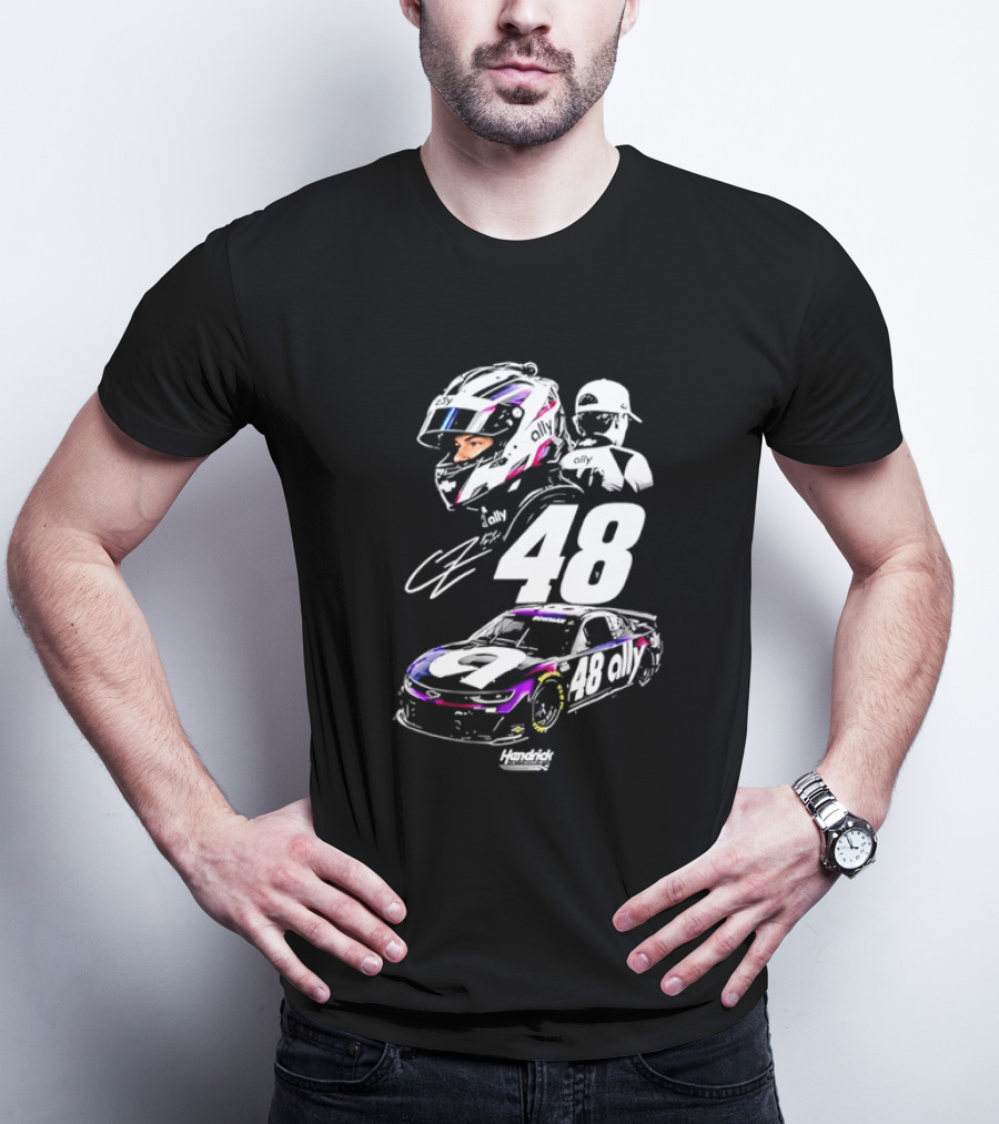 Alex Bowman 48 Ally Racing Helmet Car Hendrick Motorsports T-Shirt