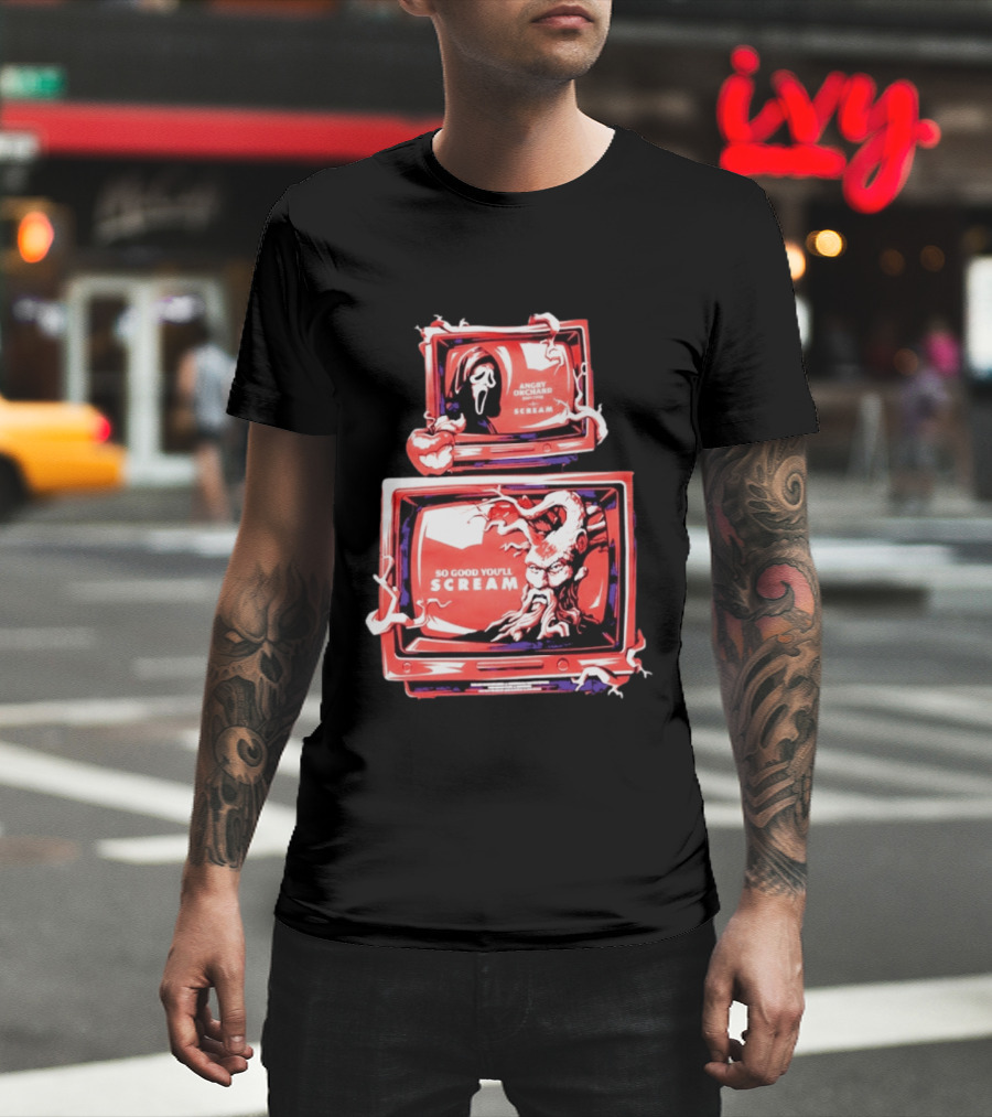Angry Orchard Hard Cider So Good You'll Scream Retro TV Horror T-Shirt