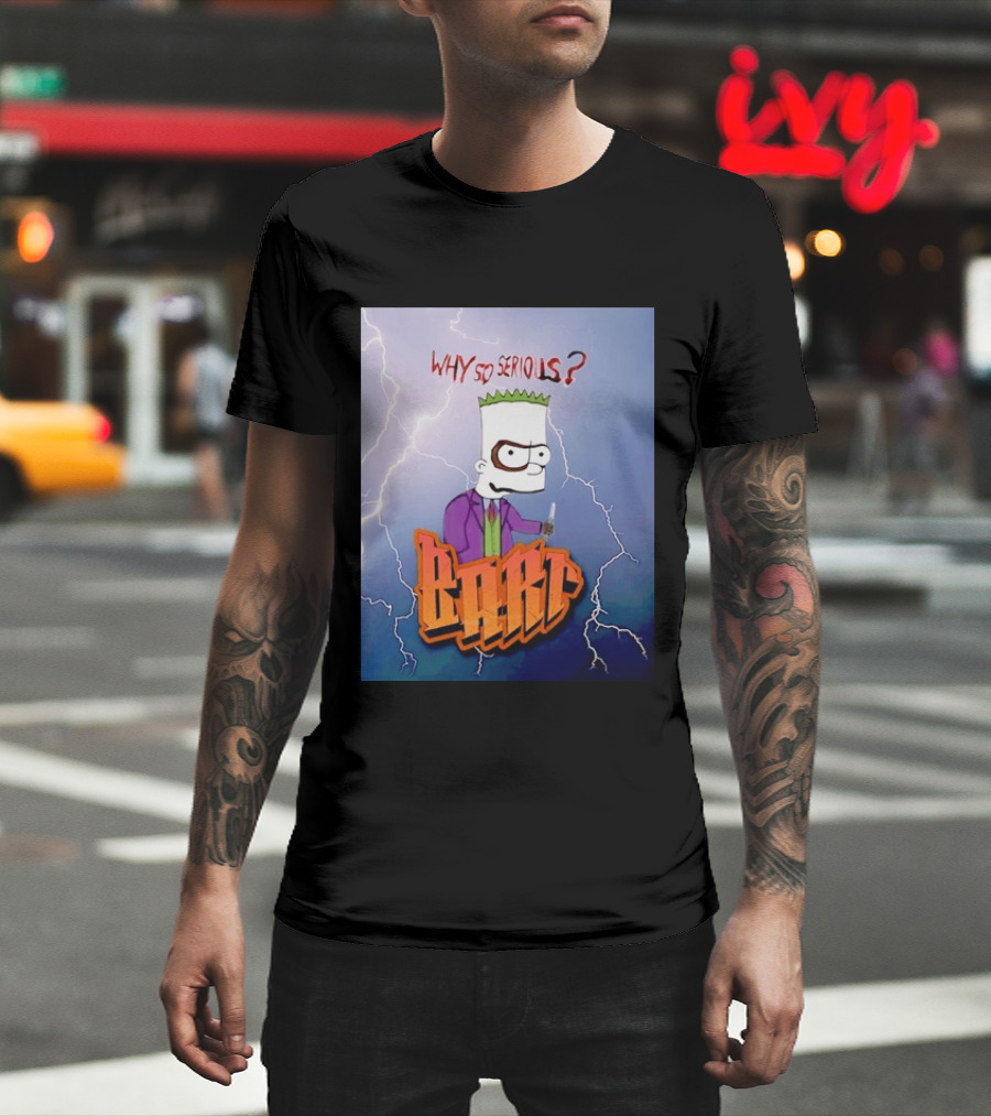 Bart Simpson Why So Serious Joker Lightning Mashup T-Shirt
