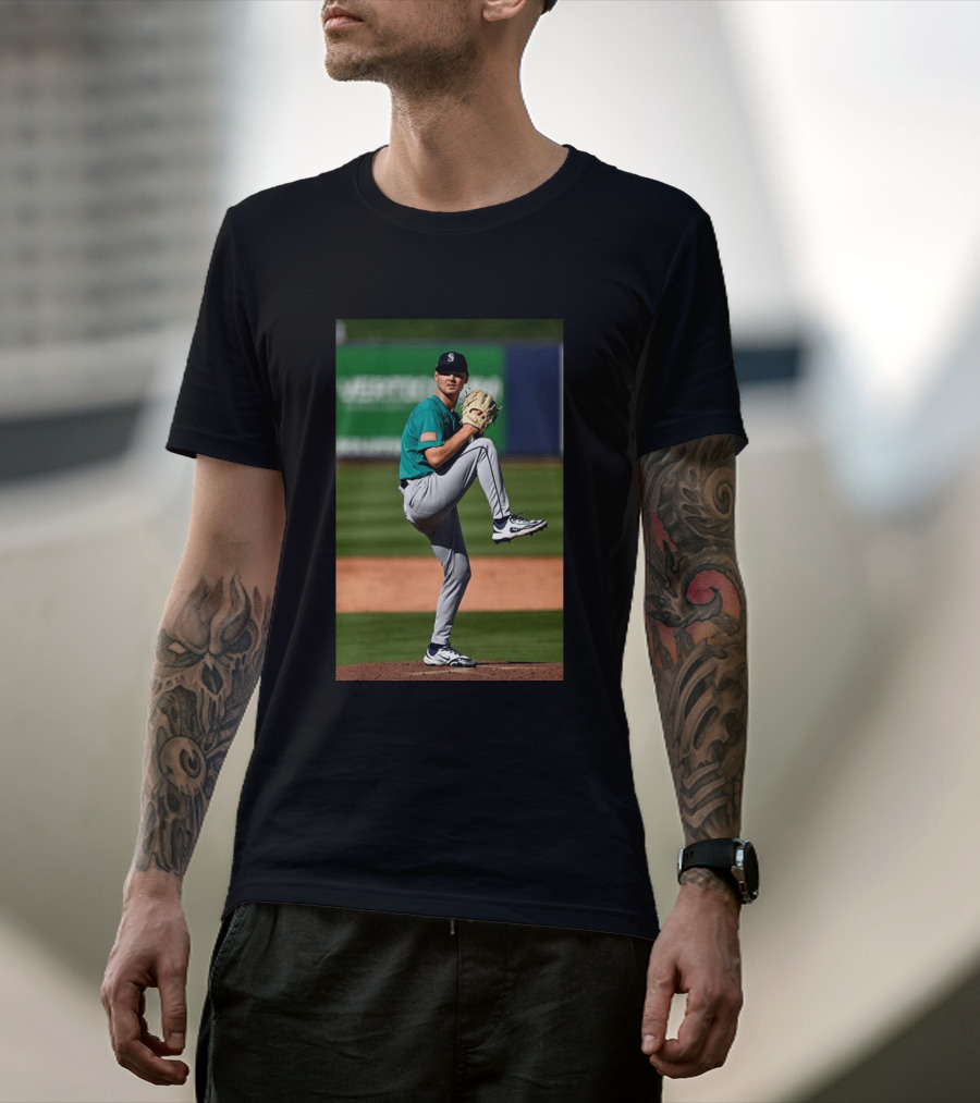 Seattle Mariners Kade Anderson Pitching Stance T-Shirt