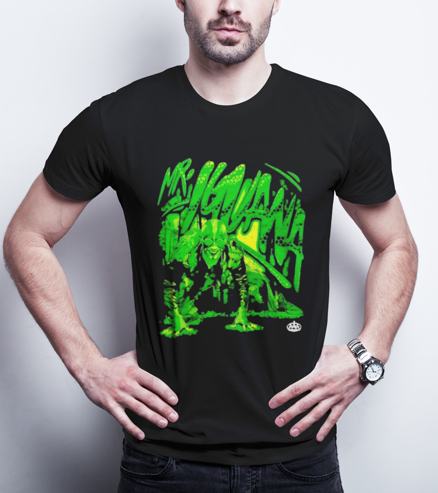 Mr Iguana AAA Lucha Libre Wrestler Crouching Masked Green Creature T-Shirt