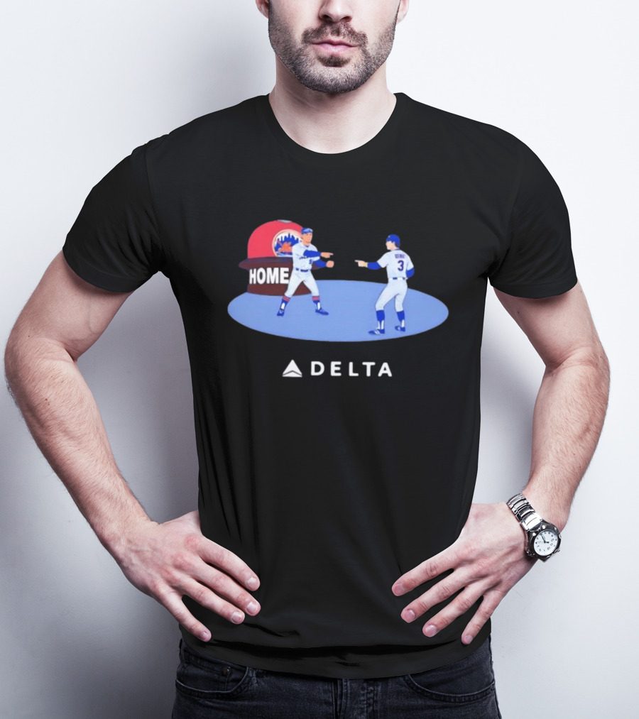 New York Mets MLB Delta Home Baseball Players Pointing Meme T-Shirt