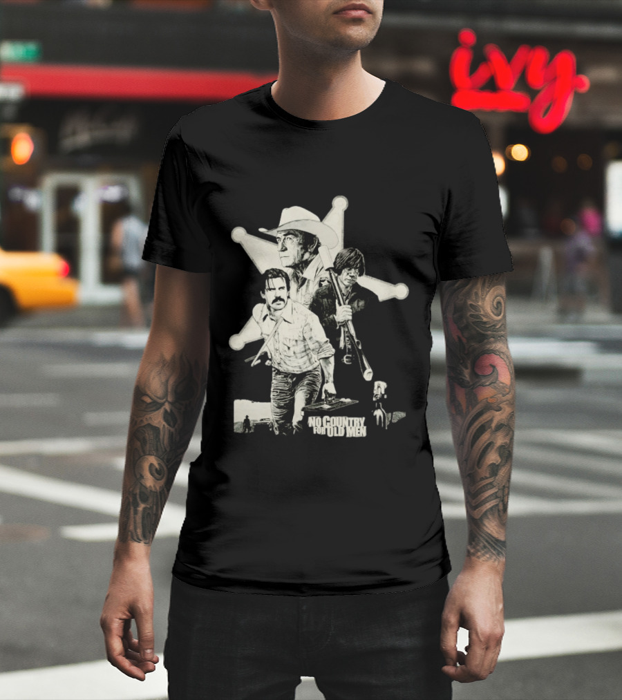 No Country For Old Men Movie Cast Art Javier Bardem Josh Brolin Tommy Lee Jones T-Shirt