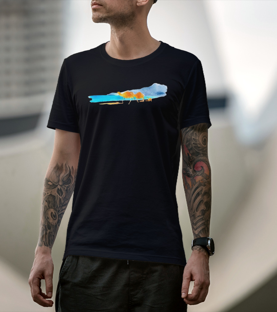 Oman Camel Limited Edition Watercolor Landscape T-Shirt