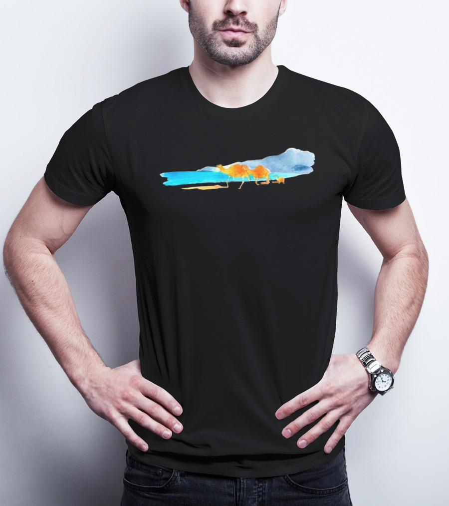 Oman Camel Limited Edition Watercolor Landscape T-Shirt