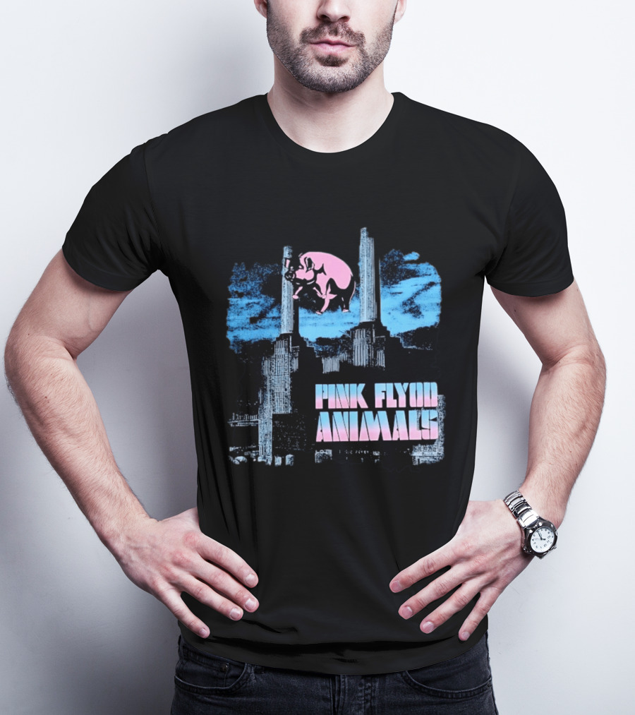 Pink Floyd Animals Album Cover Flying Pig Battersea Power Station T-Shirt