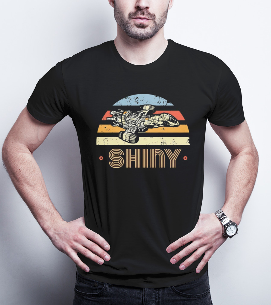 Firefly Serenity Shiny Sci Fi Spaceship Retro Stripes T-Shirt