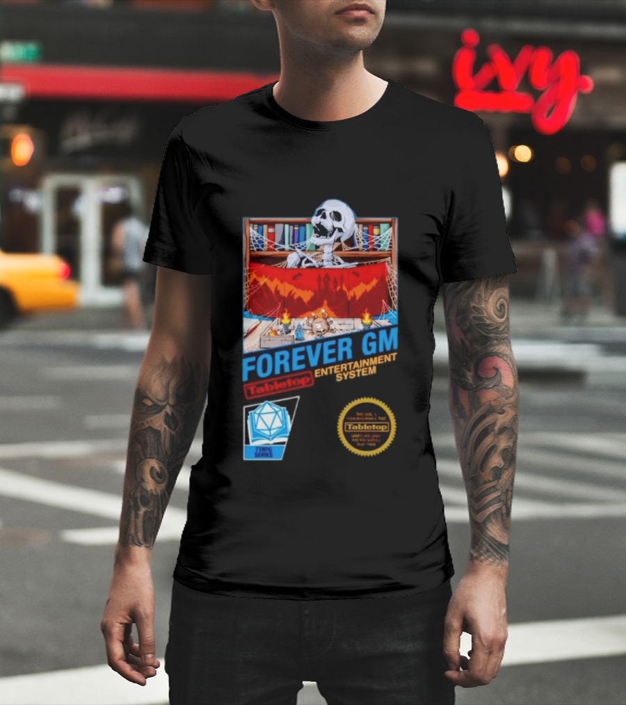 Forever GM Tabletop Entertainment System TTRPG Series Game Playbooks Dice T-Shirt