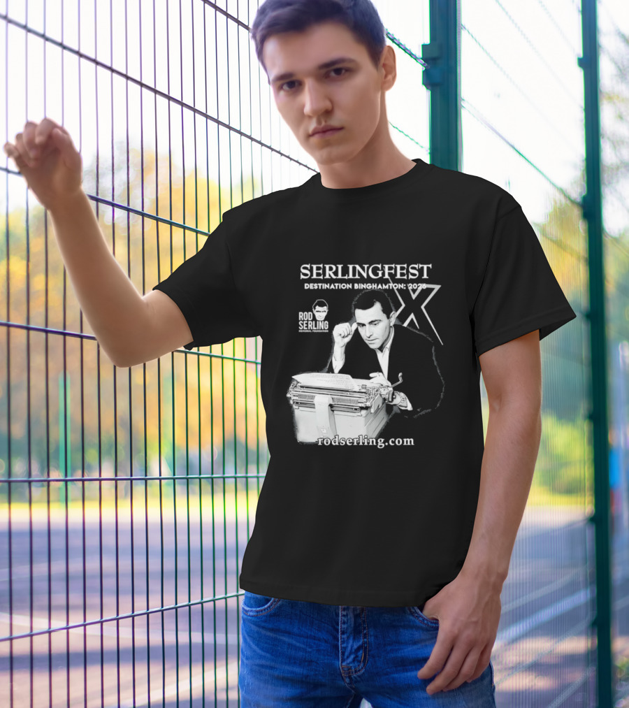 Serlingfest Destination Binghamton 2026 Rod Serling Classic Typing Image T-Shirt