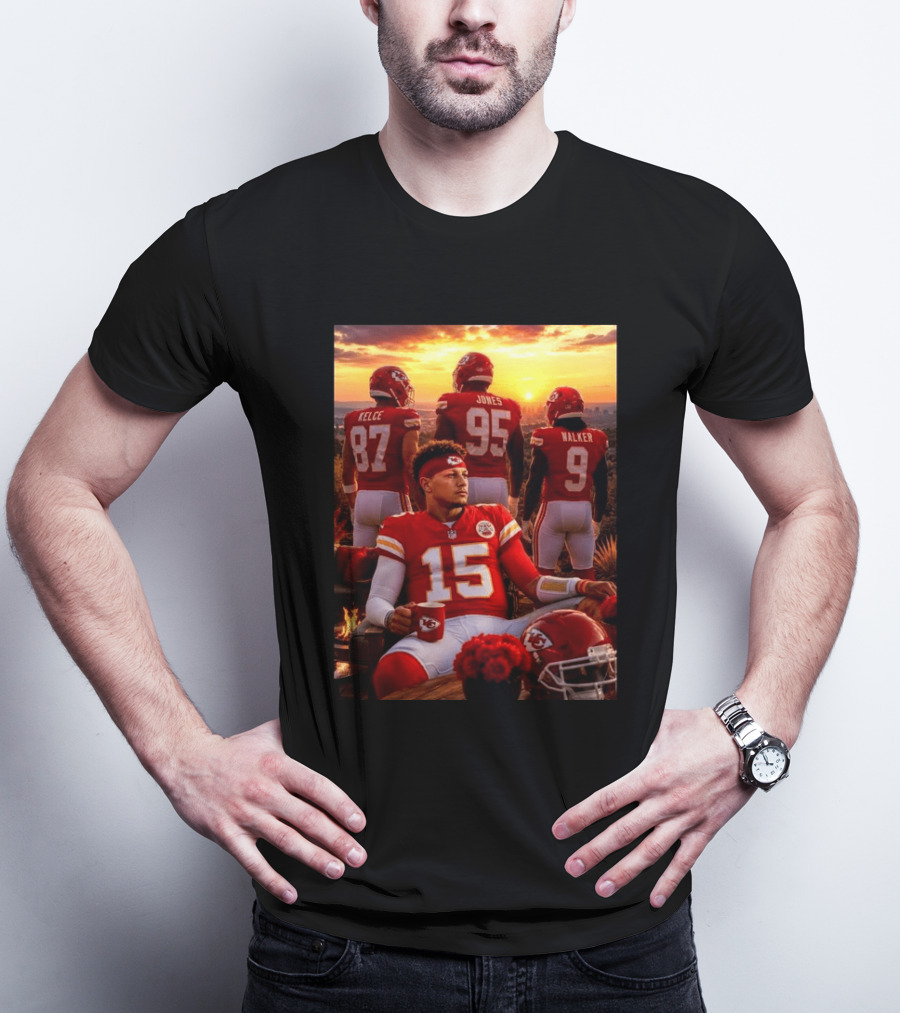 Good Morning Chiefs Kingdom Patrick Mahomes Kelce Jones Walker 87 95 9 15 T-Shirt