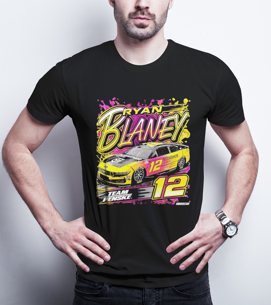 Ryan Blaney Team Penske BodyArmor Flash I.V. Car Number 12 NASCAR T-Shirt