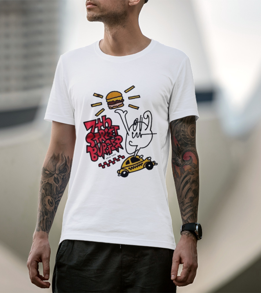 7th Street Burger Taxi With Burger And Sunbeam T-Shirt