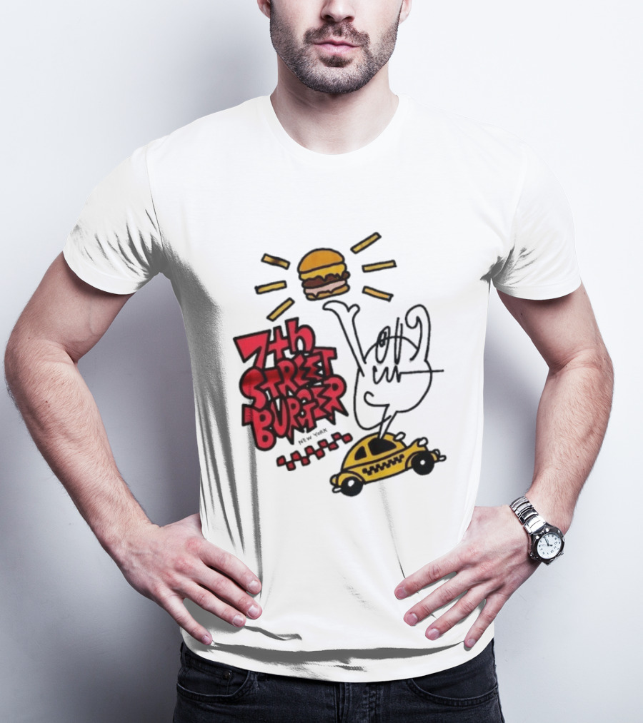 7th Street Burger Taxi With Burger And Sunbeam T-Shirt