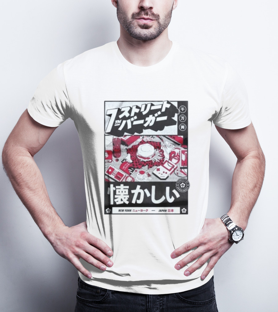 Natsukashii Street Burger New York Japan Retro Gaming T-Shirt