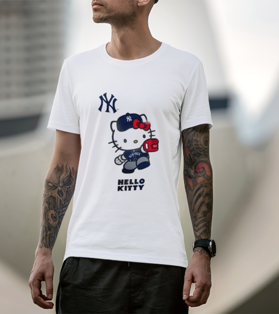 New York Yankees Hello Kitty Baseball Catcher Outfit T-Shirt