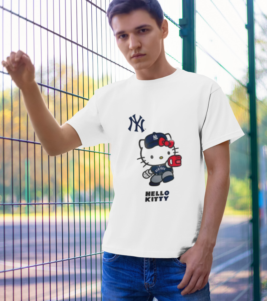 New York Yankees Hello Kitty Baseball Catcher Outfit T-Shirt