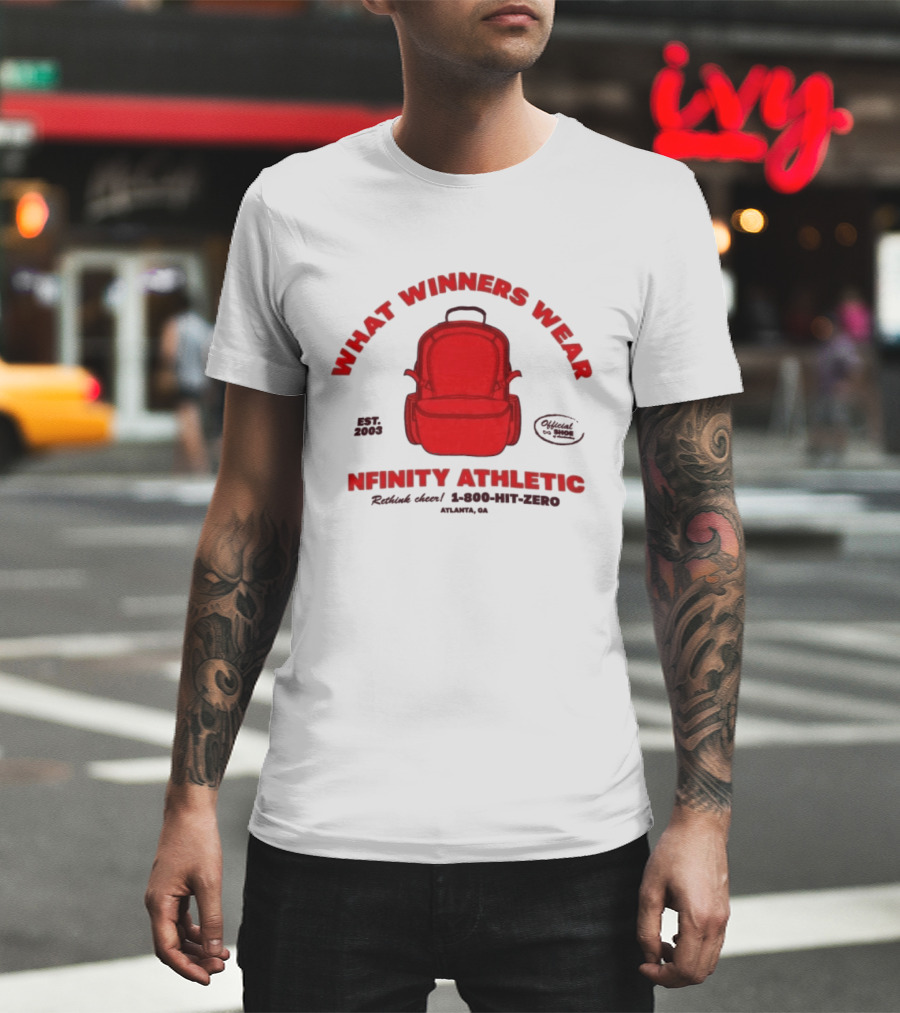 Nfinity Athletic What Winners Wear Backpack Established 2005 Red Rethink Atlanta T-Shirt