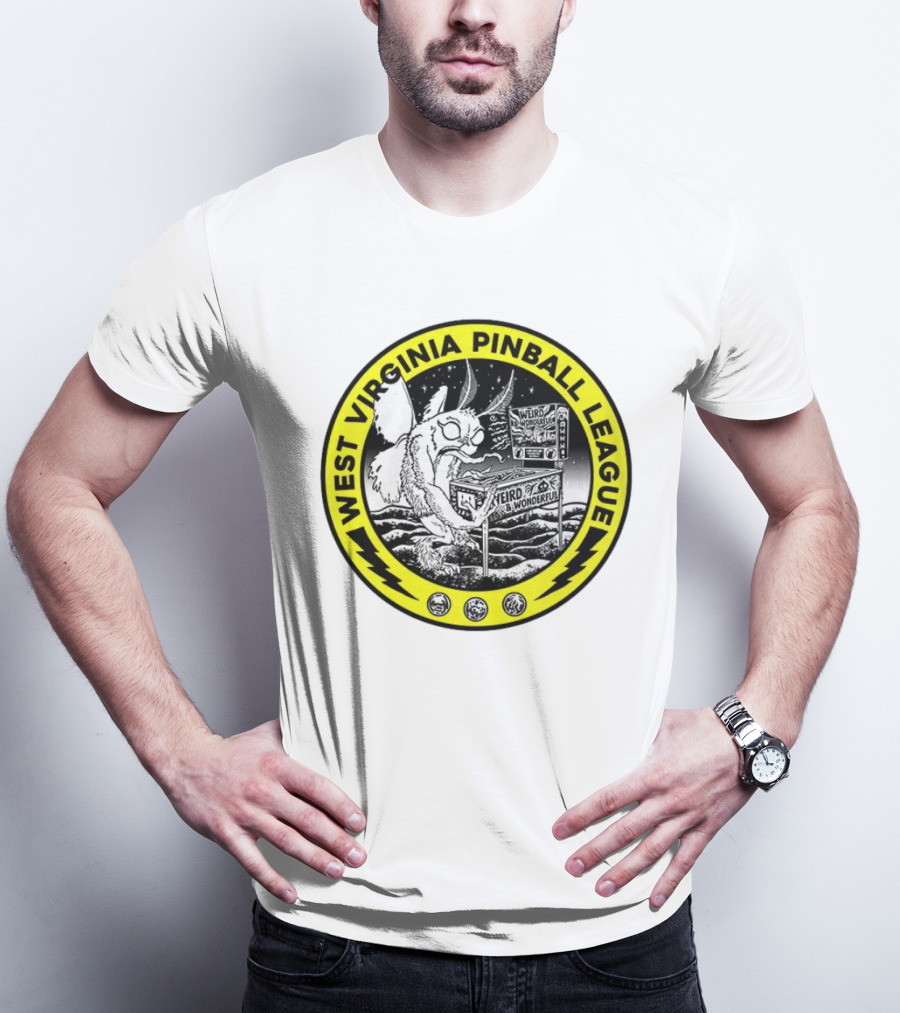 West Virginia Pinball League Mothman Weird Wonderful T-Shirt