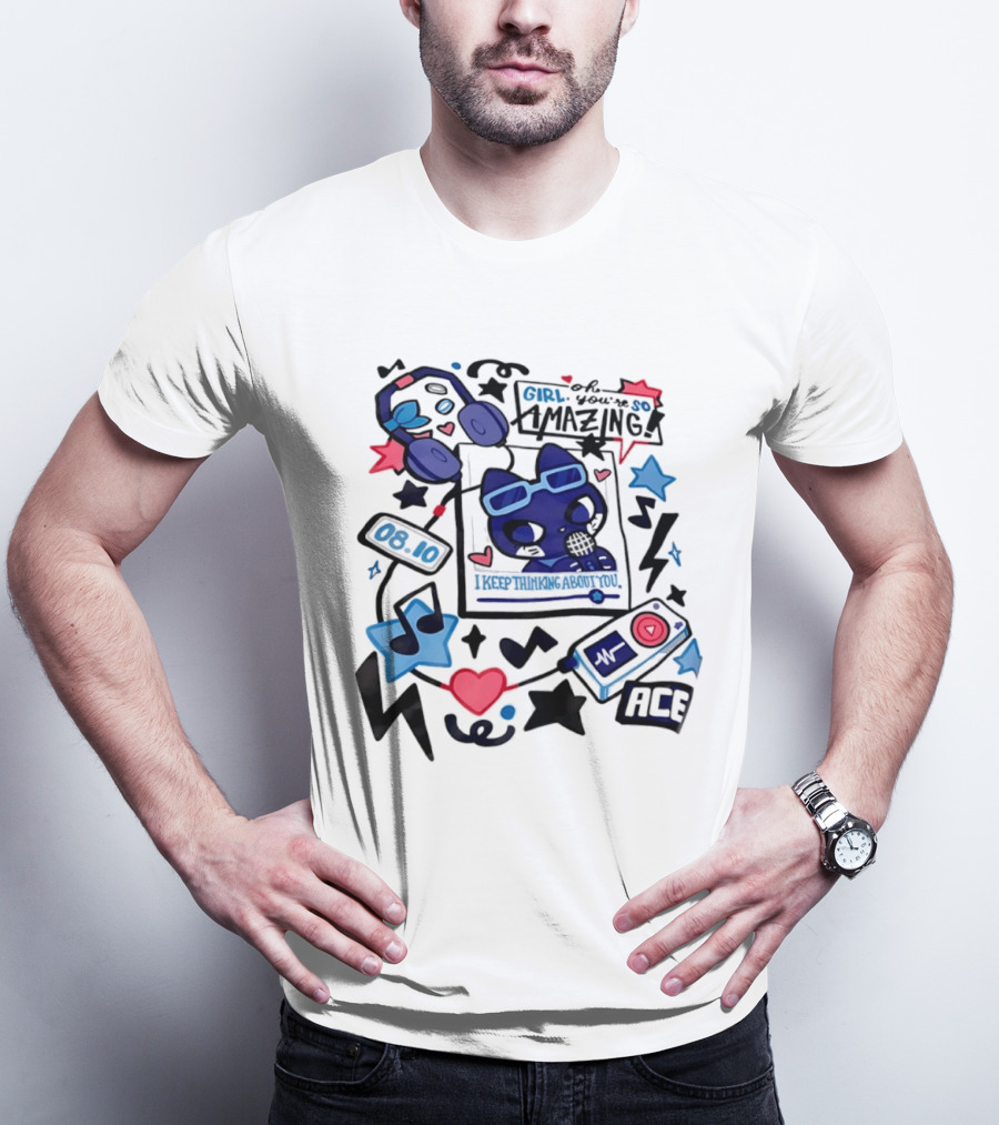 Oh Girl You're So Amazing Ace 0810 Music Style Retro Audio Visuals T-Shirt
