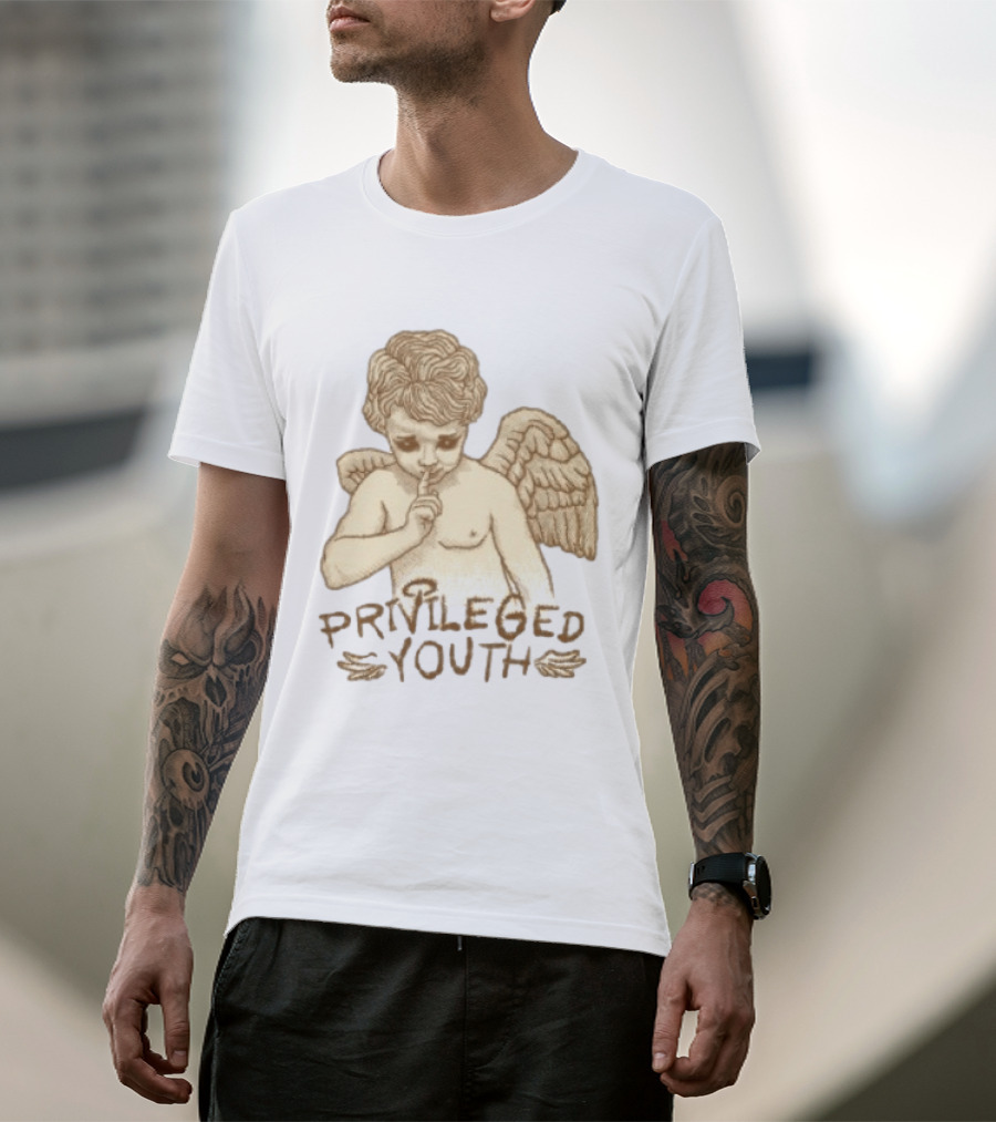 Privileged Youth Angel Oversized White Vintage Cherub T-Shirt