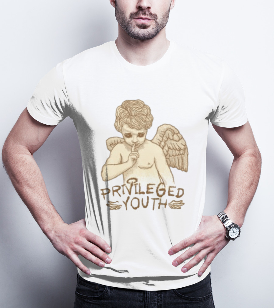Privileged Youth Angel Oversized White Vintage Cherub T-Shirt