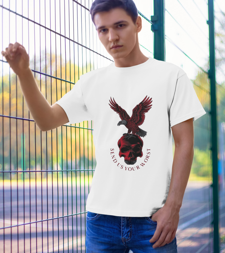 Send Us Your Worst Eagle And Skull Gothic T-Shirt