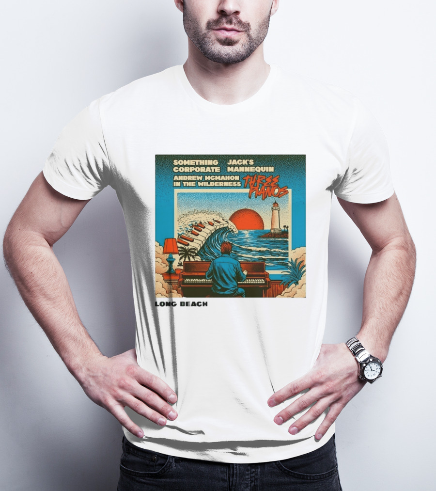Andrew McMahon Three Pianos Long Beach Concert T-Shirt