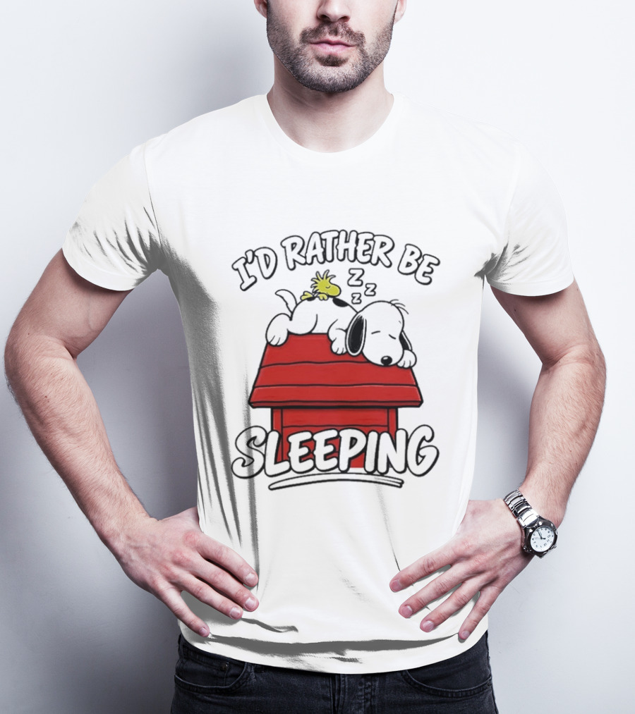 I’d Rather Be Sleeping Snoopy And Woodstock T-Shirt