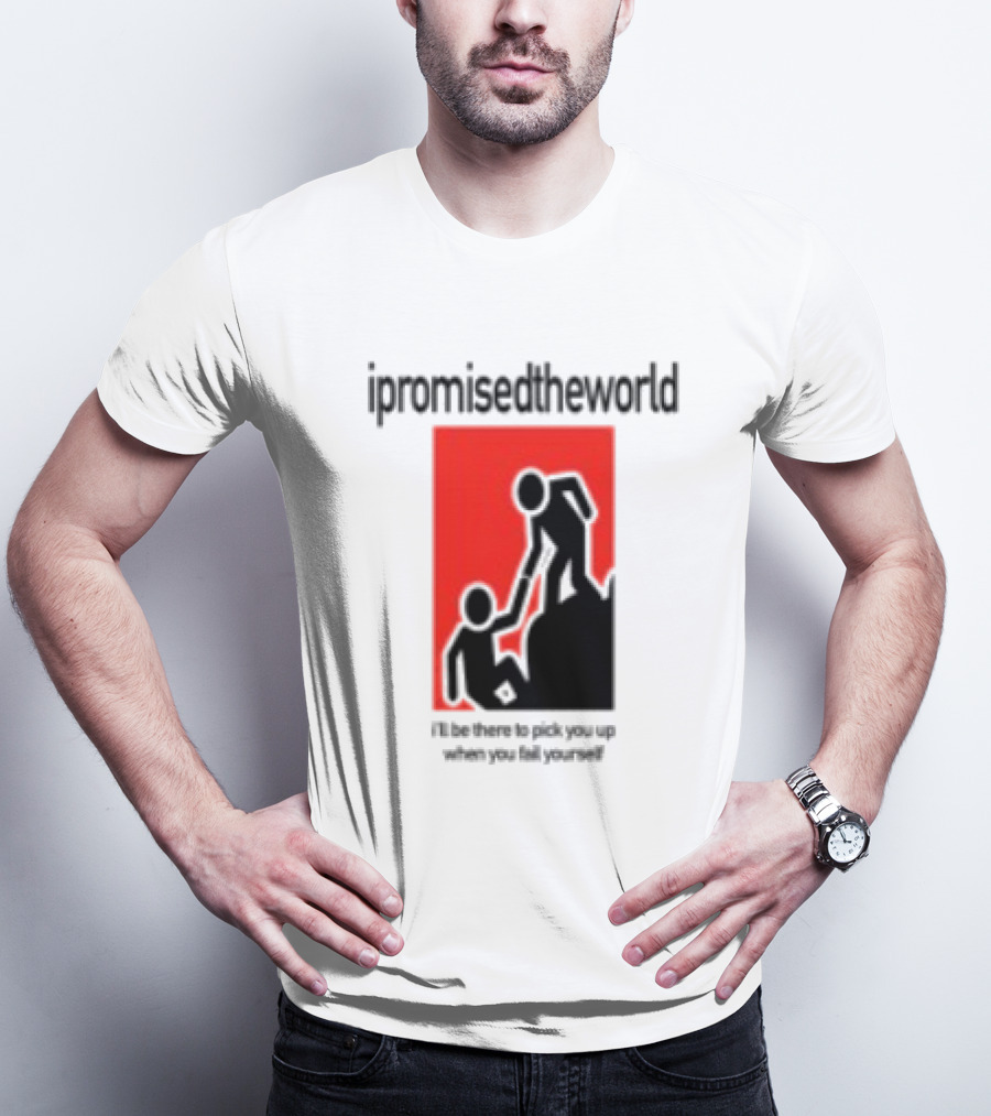 Ipromisedtheworld Helping Hand Support Black Text Red T-Shirt