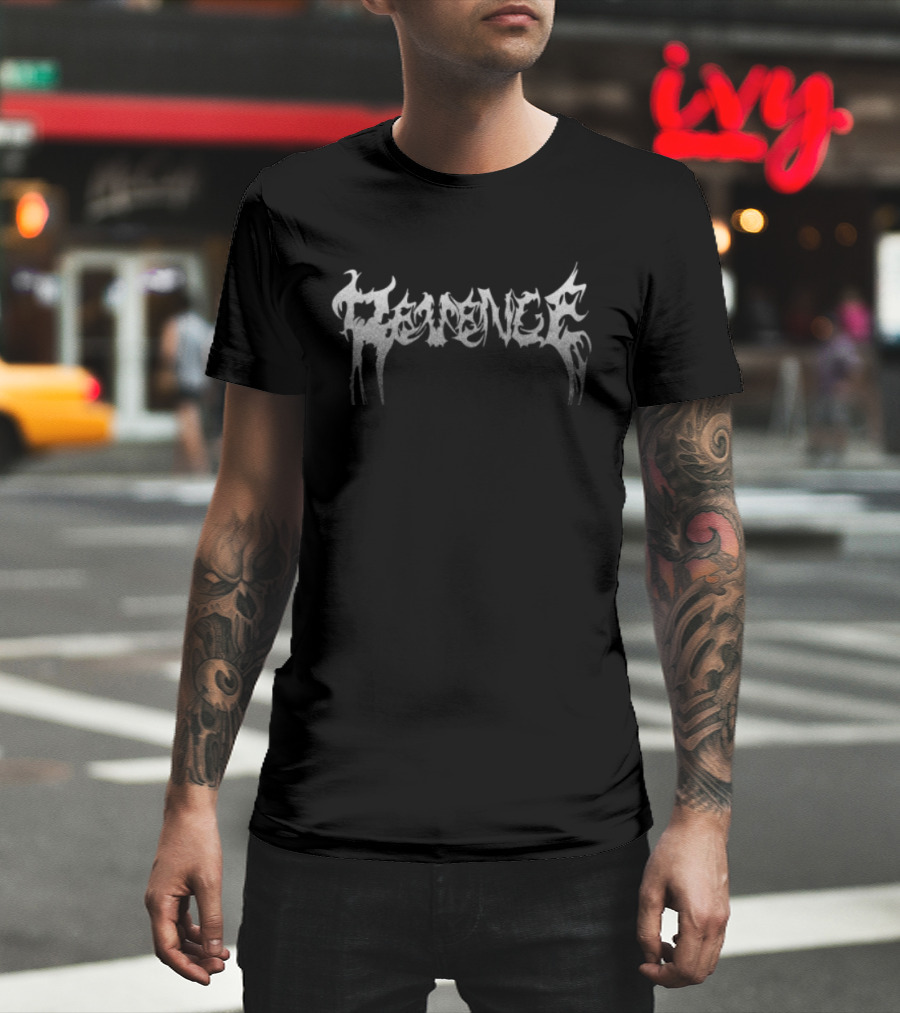 Revenge Store Fv Black Silver Gothic T-Shirt