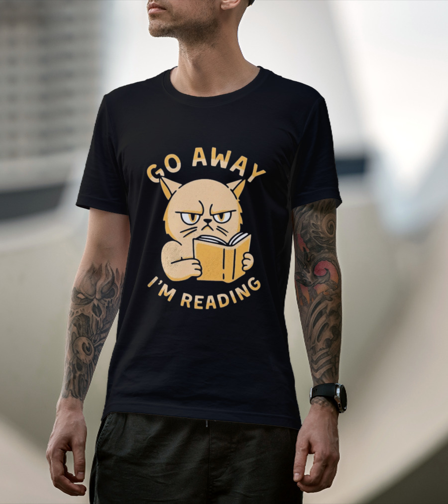 Go Away I'm Reading Grumpy Cat Book Lover T-Shirt
