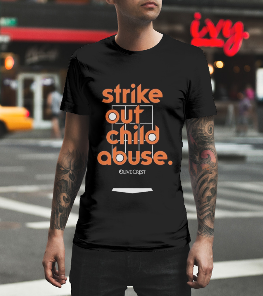 Strike Out Child Abuse Olive Crest Charity Event T-Shirt
