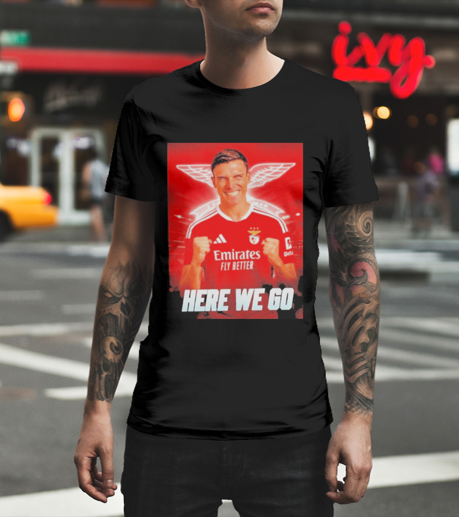 João Palhinha Benfica Transfer Here We Go Emirates Fly Better T-Shirt