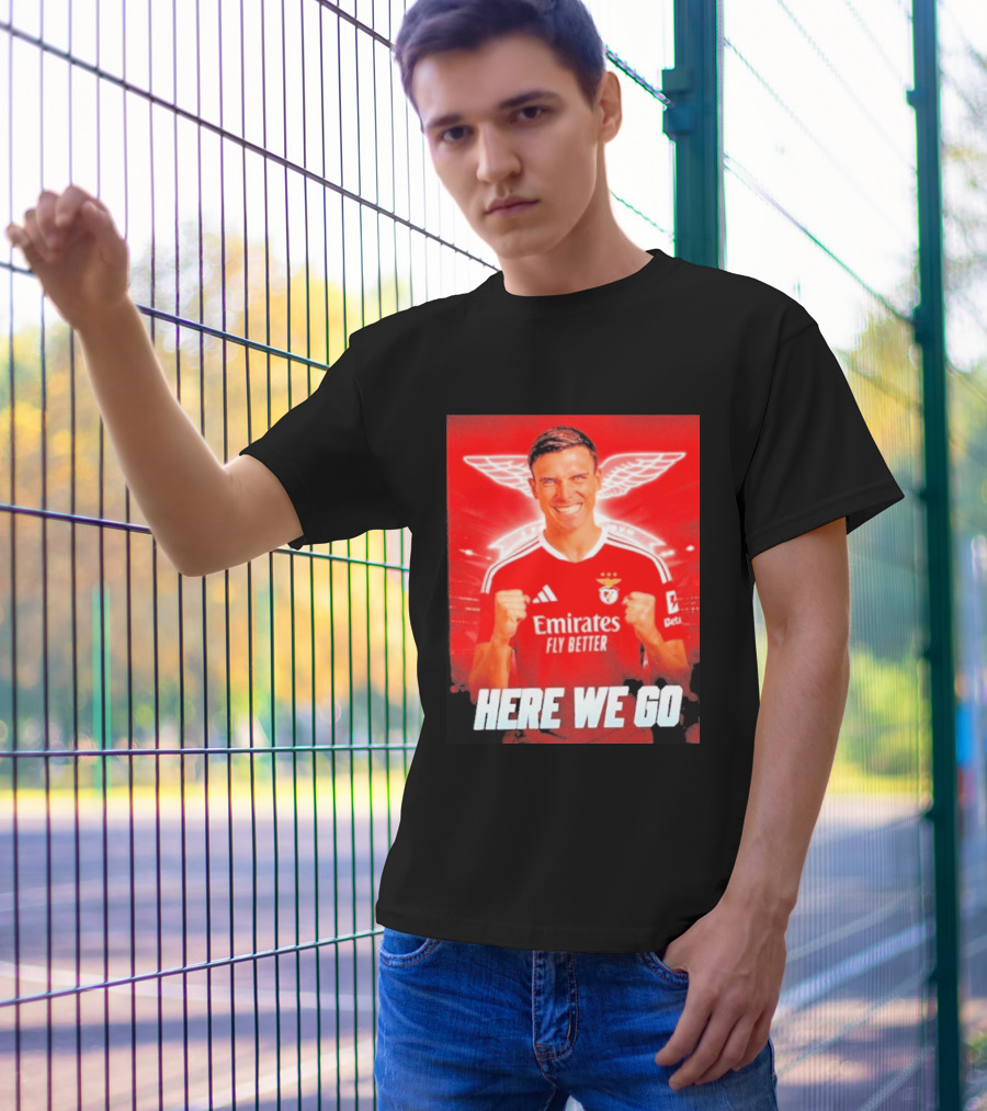 João Palhinha Benfica Transfer Here We Go Emirates Fly Better T-Shirt