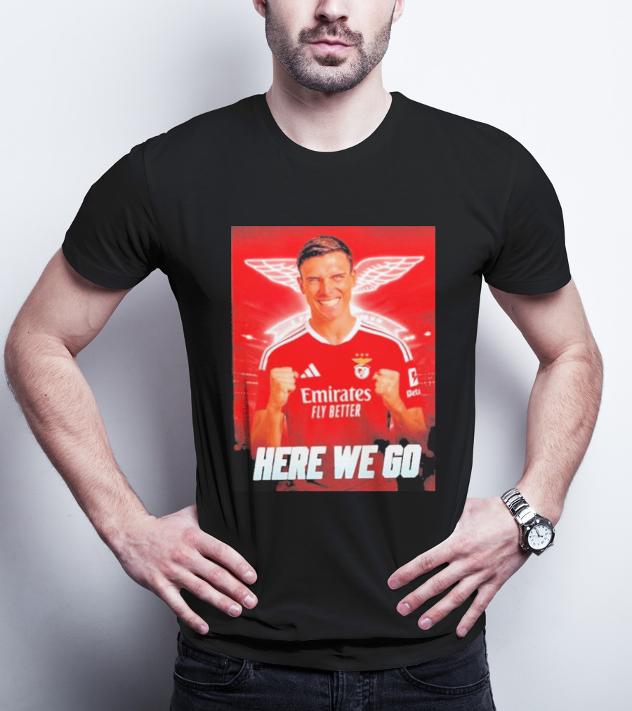 João Palhinha Benfica Transfer Here We Go Emirates Fly Better T-Shirt