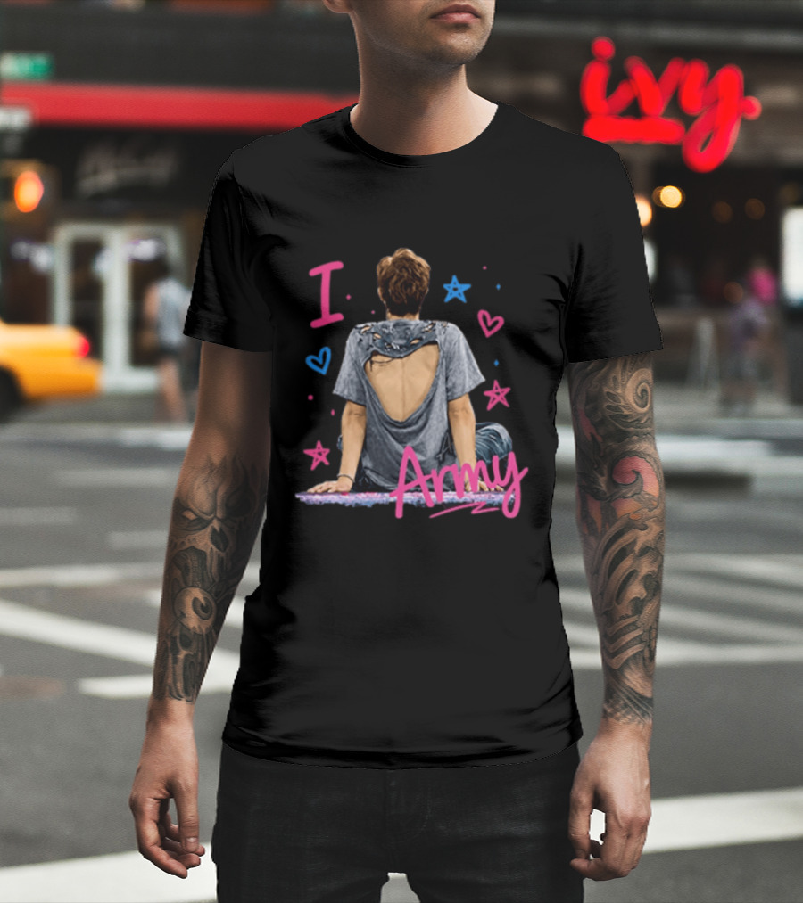 I Love Army Joonie BTS Stars Hearts T-Shirt