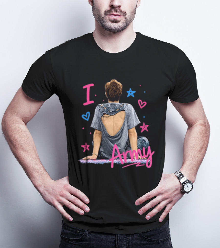 I Love Army Joonie BTS Stars Hearts T-Shirt