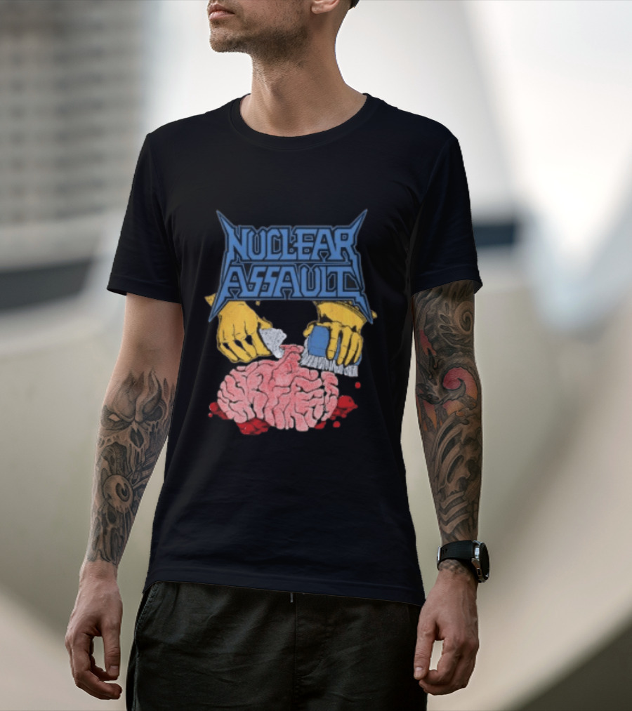Nuclear Assault Brain Scrubbing Art Beyond Human Store Po Box Leftovers T-Shirt