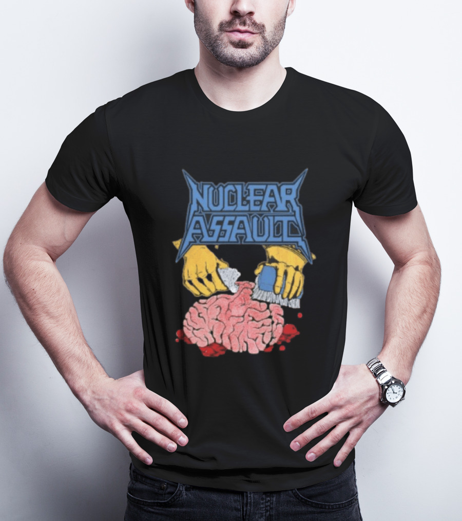 Nuclear Assault Brain Scrubbing Art Beyond Human Store Po Box Leftovers T-Shirt