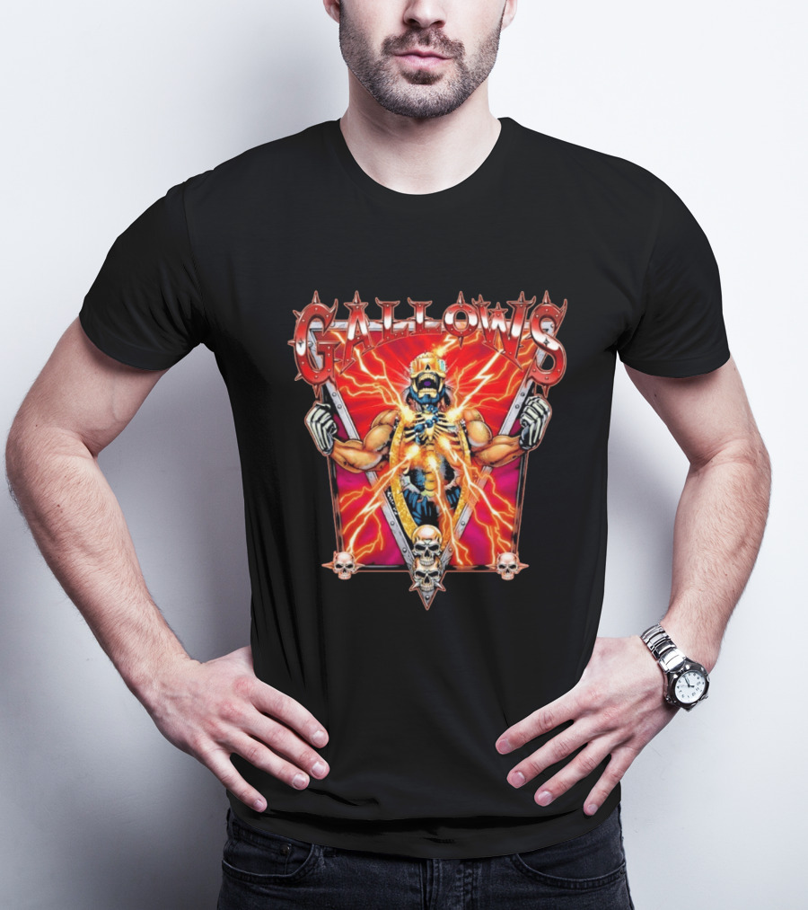 Gallows Wrestling Skull Warrior Electric Power T-Shirt