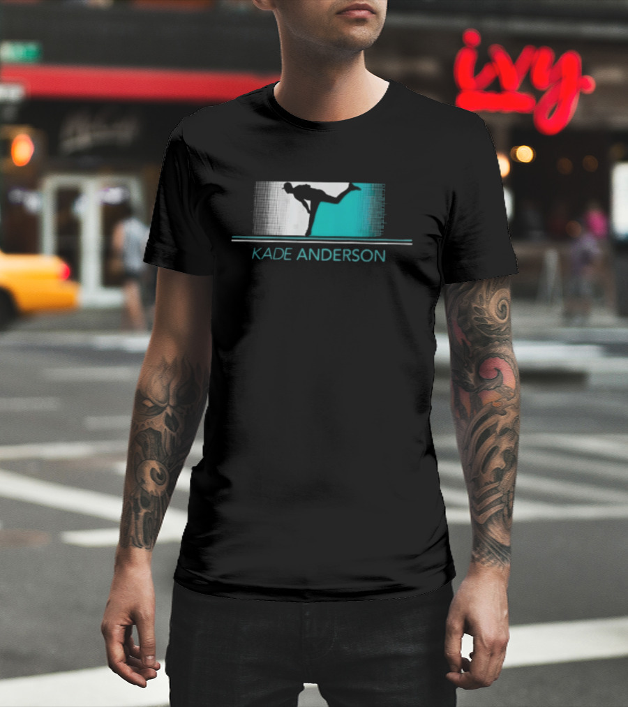 Kade Anderson Baseball Pitcher Halftone Teal T-Shirt