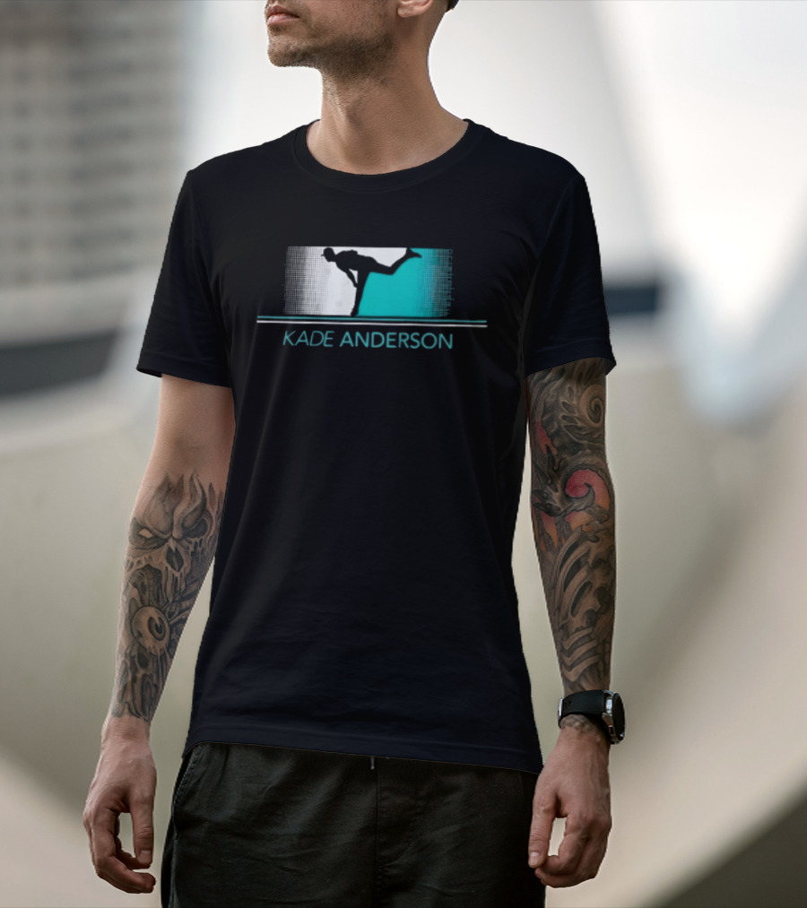 Kade Anderson Baseball Pitcher Halftone Teal T-Shirt