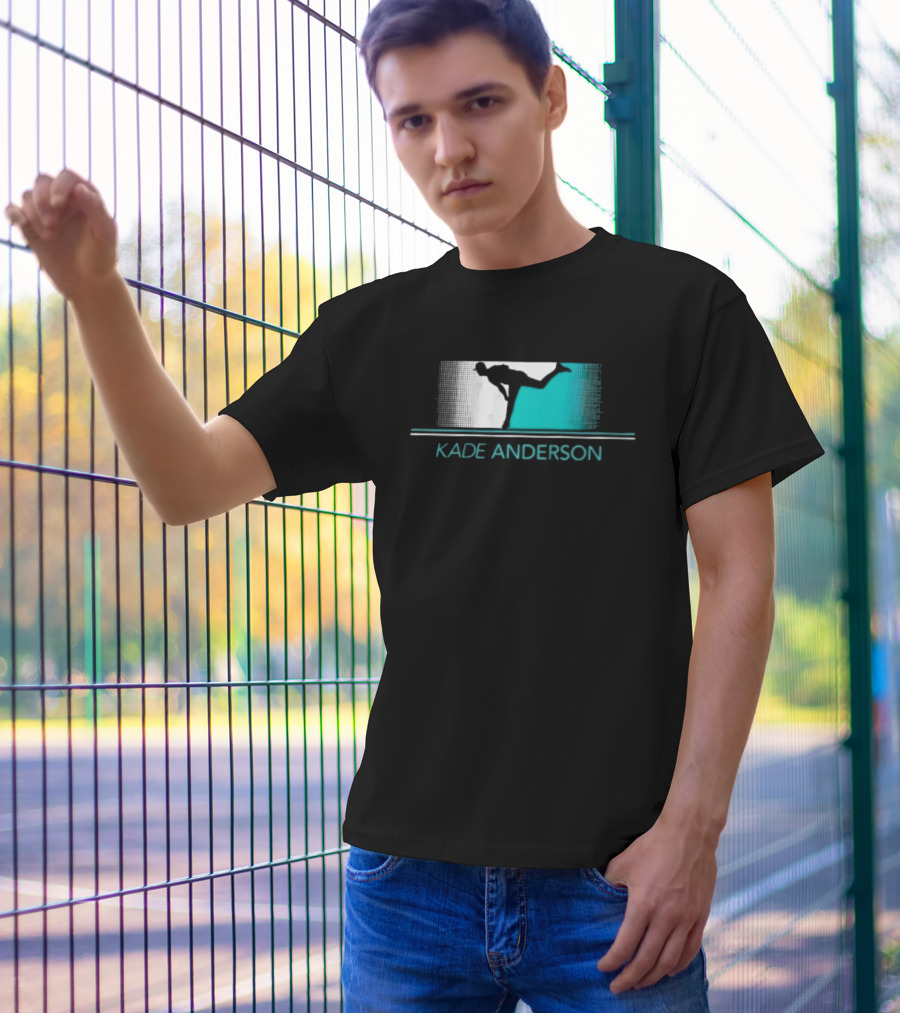 Kade Anderson Baseball Pitcher Halftone Teal T-Shirt