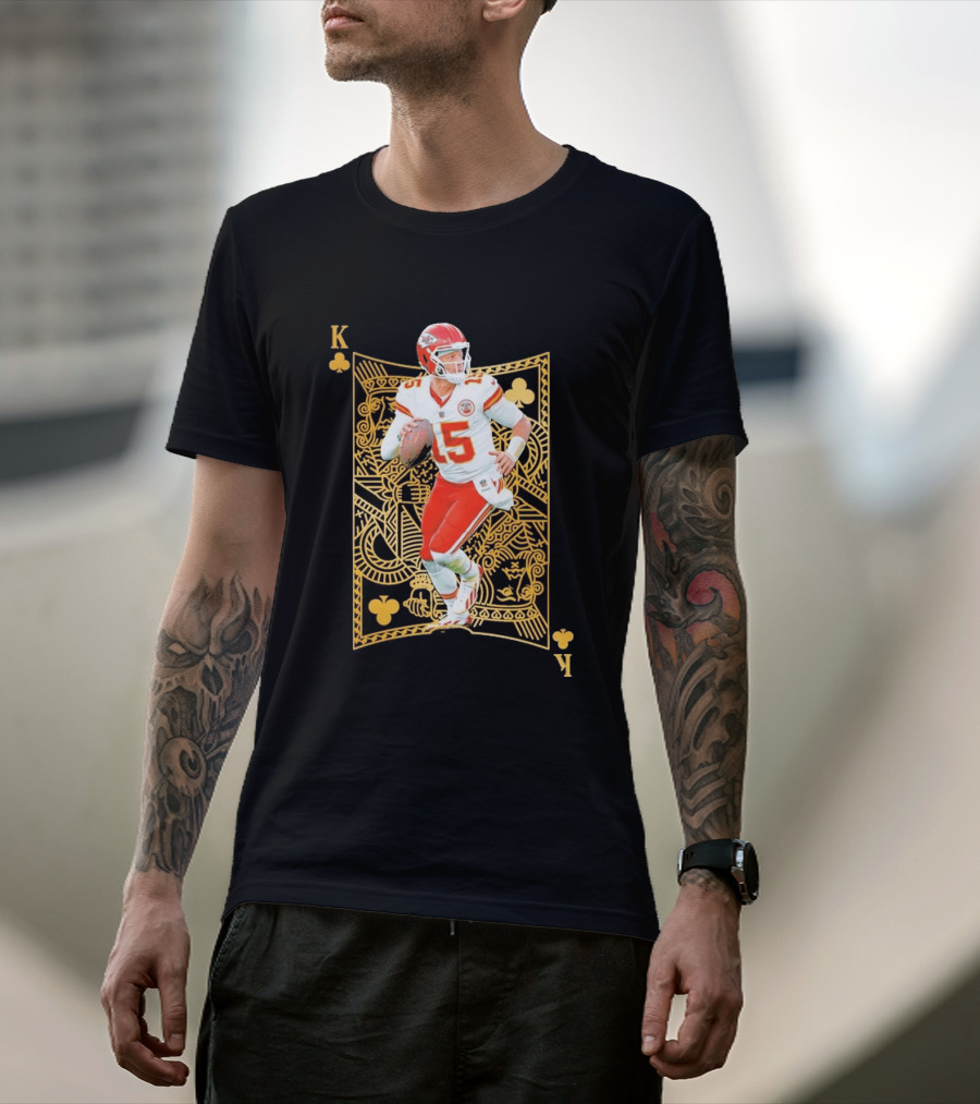 Patrick Mahomes II Kansas City Chiefs King Of Clubs Football Card T-Shirt