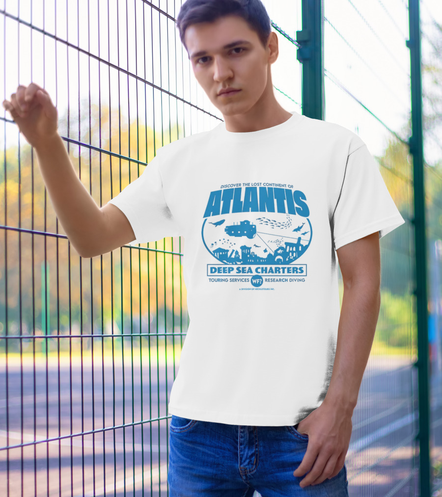 Atlantis Deep Sea Charters Heckletours Discover The Lost Continent Scuba Services Research Diving T-Shirt