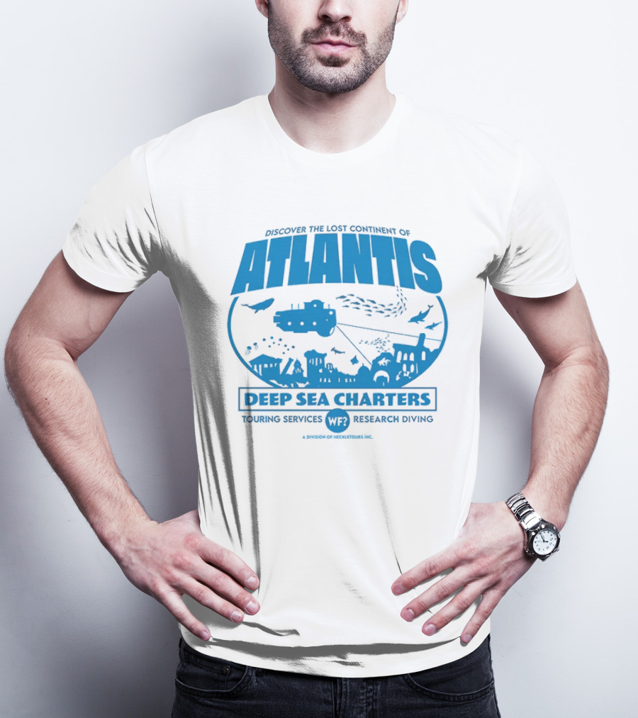 Atlantis Deep Sea Charters Heckletours Discover The Lost Continent Scuba Services Research Diving T-Shirt