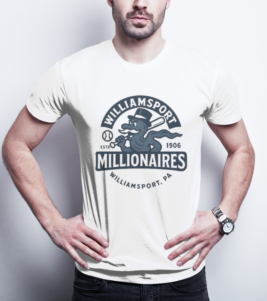 Williamsport Millionaires Established 1866 Baseball Team Williamsport PA T-Shirt